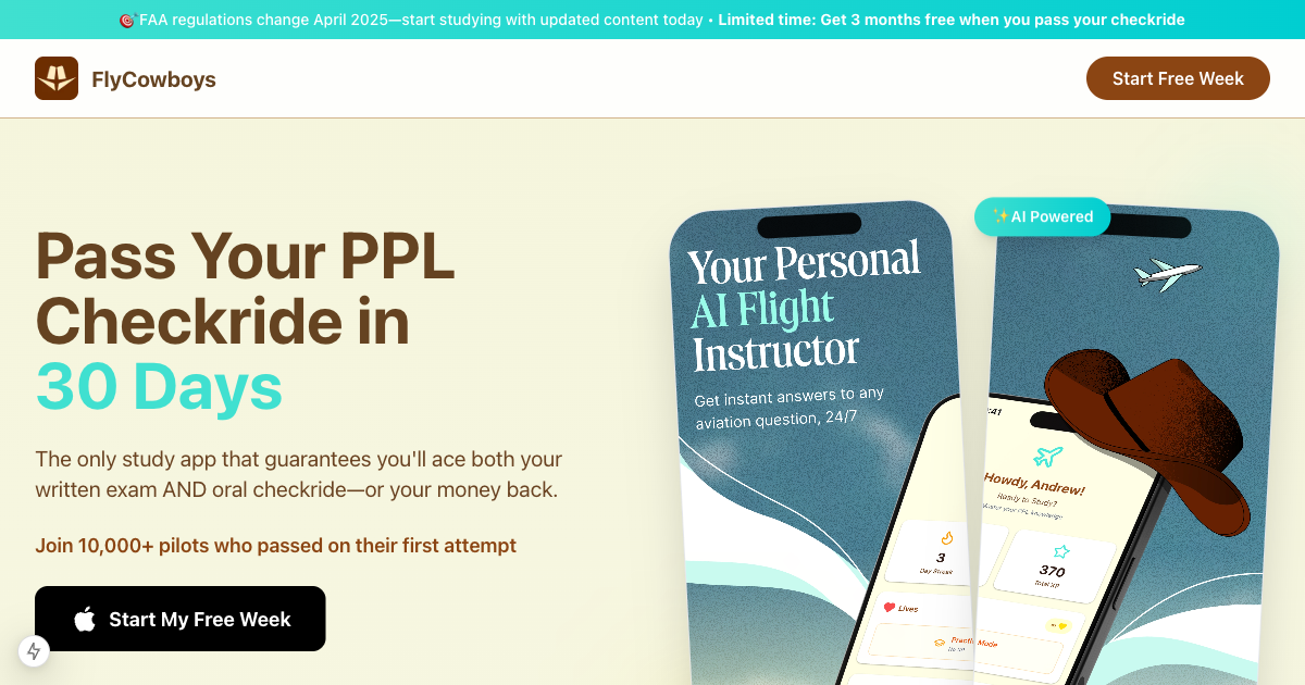 Private Pilot Study Guide 2025 | PPL Written Exam Prep | flyCowboys